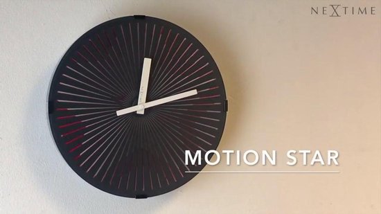 NeXtime - Wandklok - 30cm - Plastic - Bewegend- Rood - 'Motion Star' | bol.com