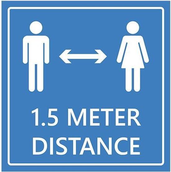Asfaltsticker advies 1.5 meter distance - blauw | bol.com