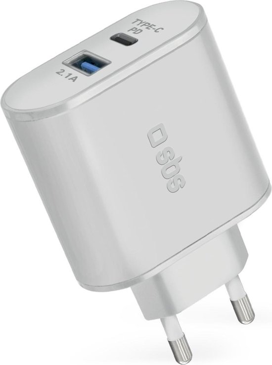 SBS USB Snellader met Type-C PD 30W, wit | bol