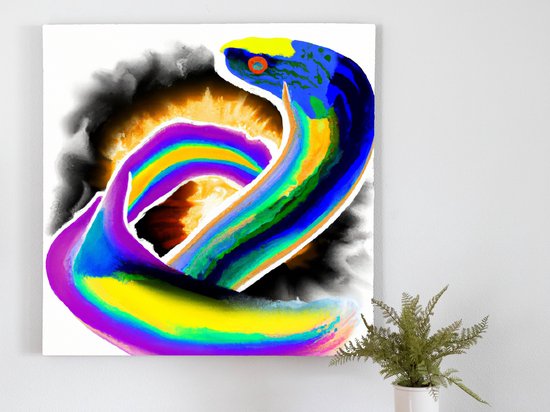 Electric Rainbow Eel kunst - 60x60 centimeter op Canvas | Foto op ...