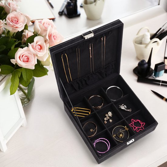 Belle Vous Zwarte Sieraden Organizer Display Doos met Stapelbare Lade ...
