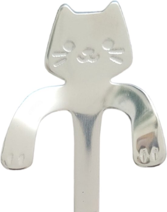 oDaani - Theelepel kat - Hangende kat - Theelepel zilverkleurig 1 stuks ...