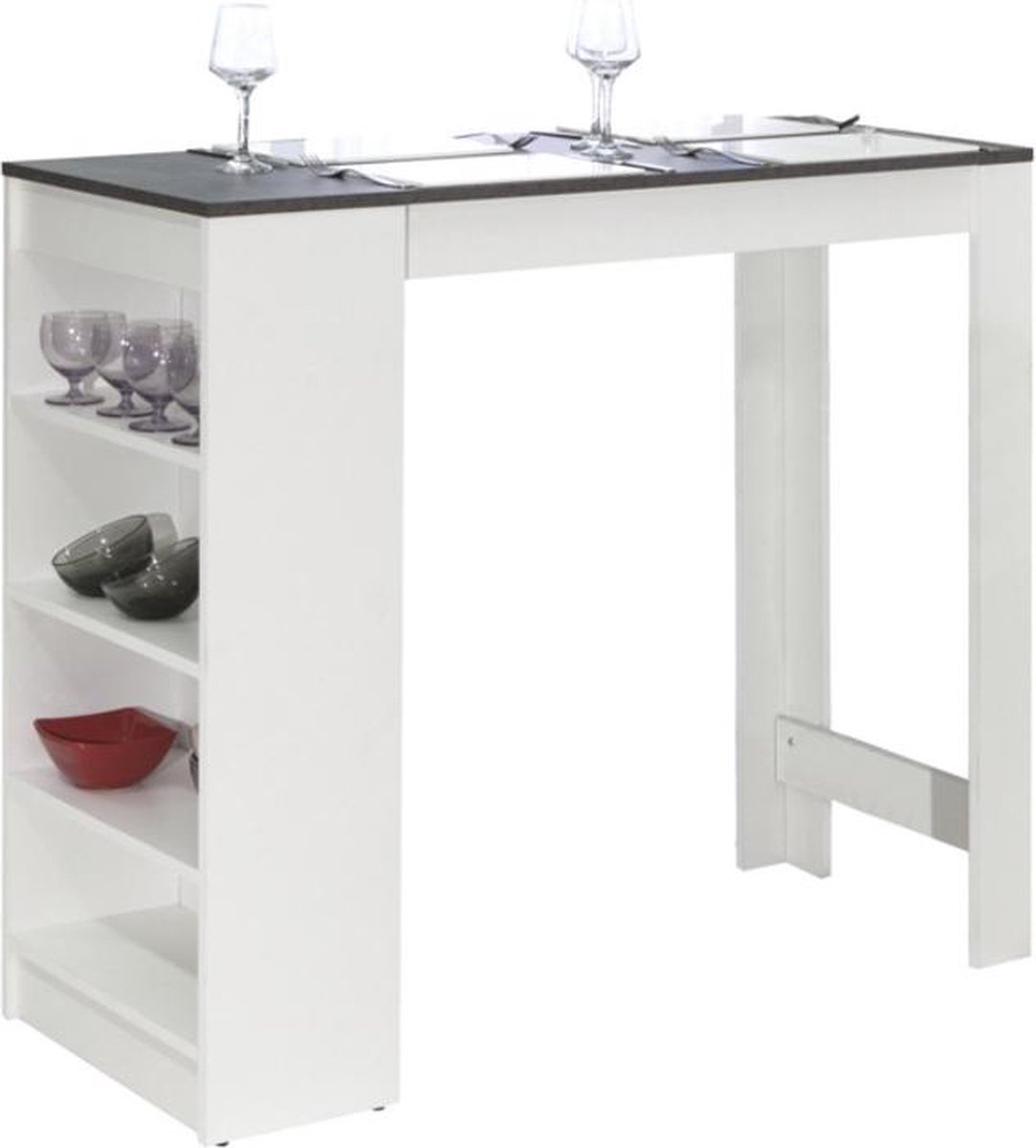 Barmeubel JANIS - Blad met betoneffect - Kleur: Wit L 115 cm x H 102 cm ...