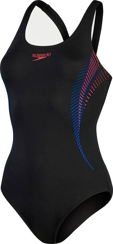 Speedo Eco+ Placement Muscleback badpak dames zwart dessin | bol.com