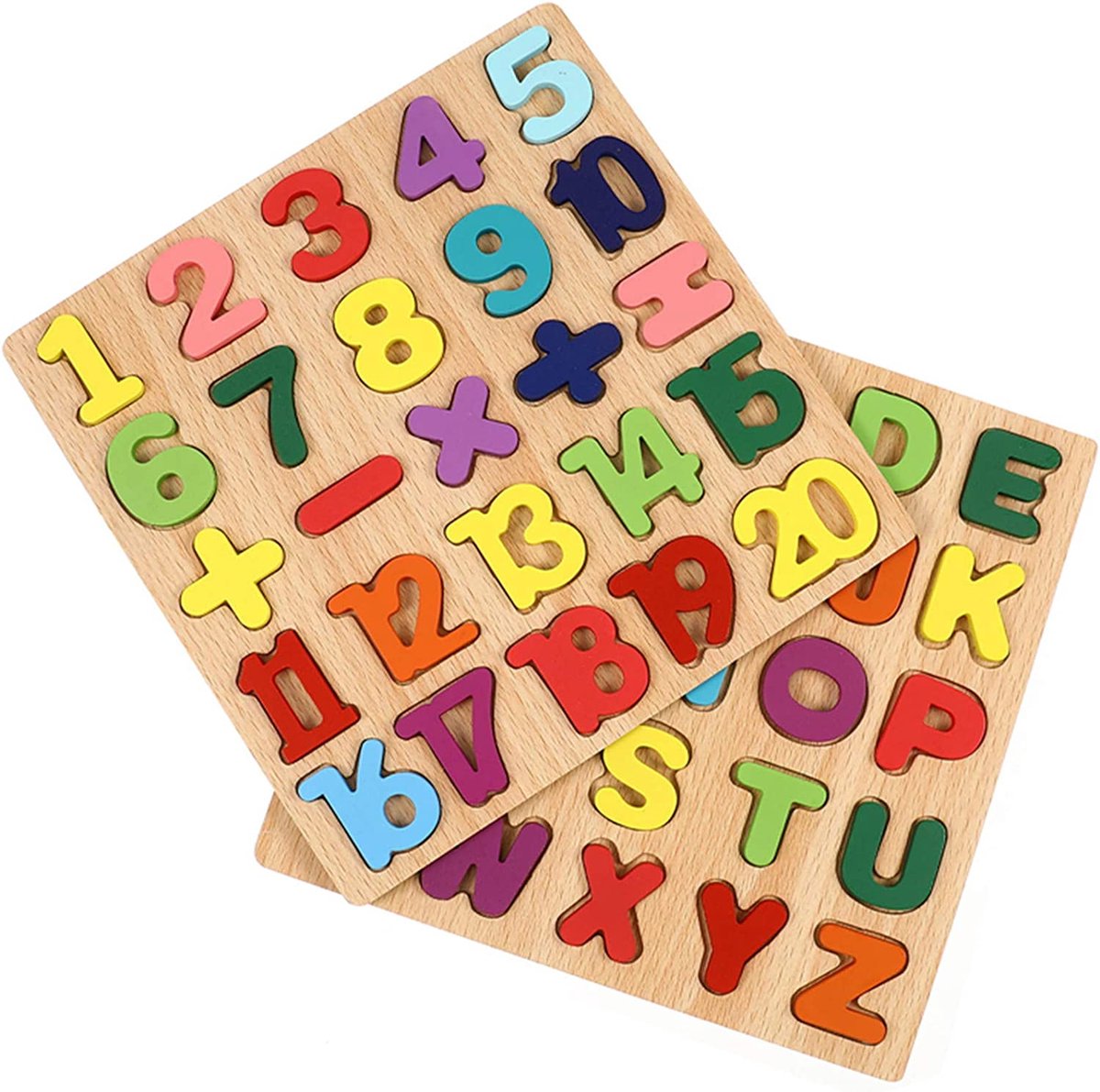 Houten Speelgoed - Alphabet d'apprentissage - Chiffres - Apprendre à compter -... | bol.com