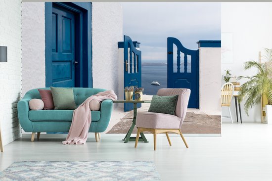 Deur - Blauw - Wit - Architectuur - Behangpapier | bol