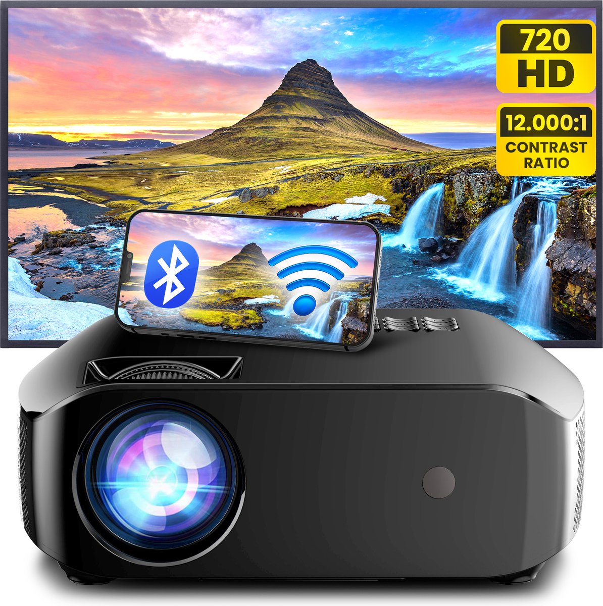Beamer - HD 1270x720P - 3800 Lumen - Mini Projector | bol.com
