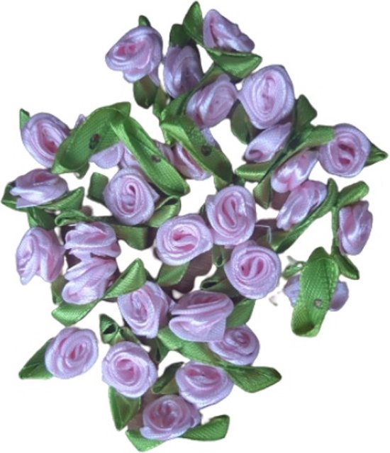 30 roosjes Strikje Decoratie roze roosjes Kaarten speldjes sieraden ...