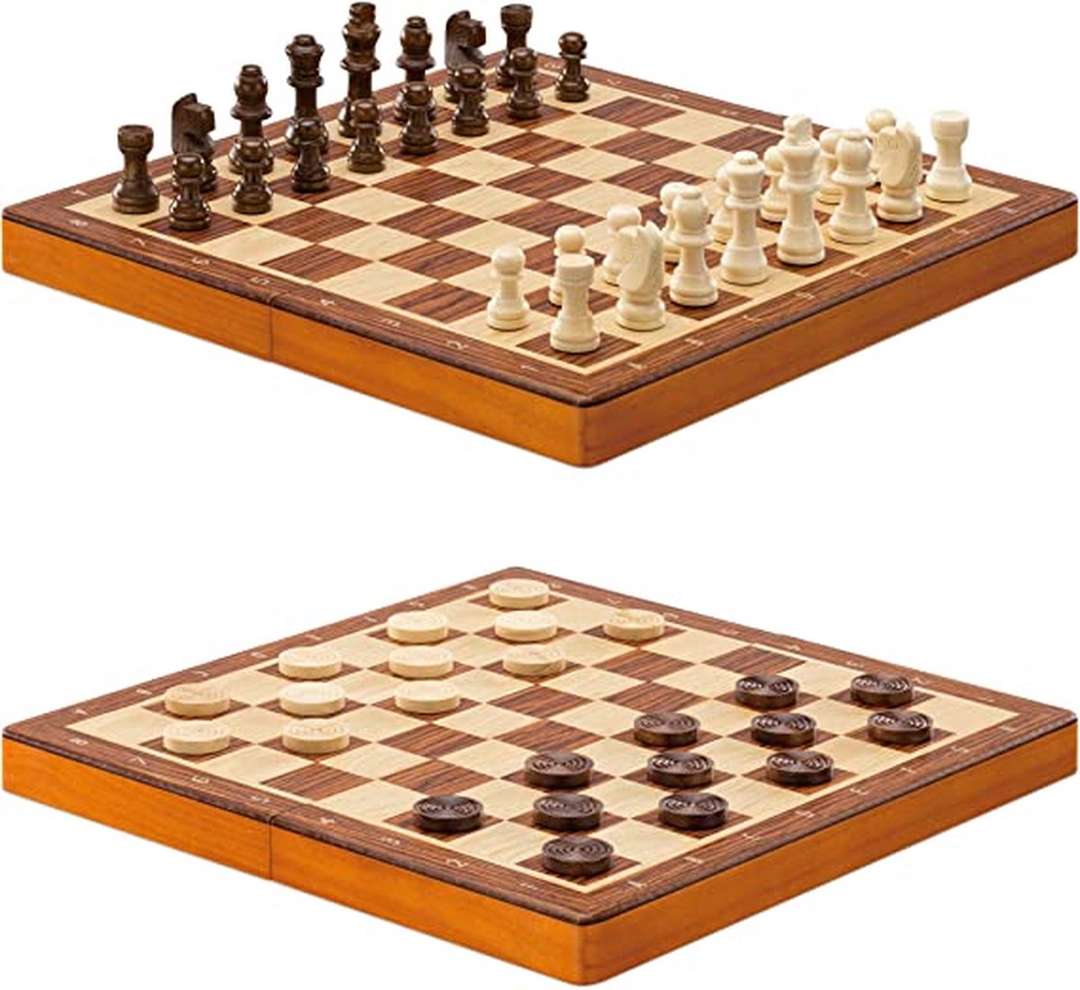 Schaakbord \ Chess figures and chessboard made of wood - Houten ...