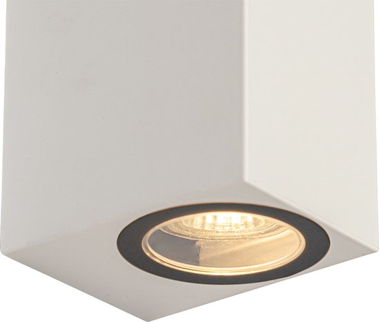 QAZQA baleno - Moderne Wandlamp voor buiten - 2 lichts - D 9.2 cm - Wit ...