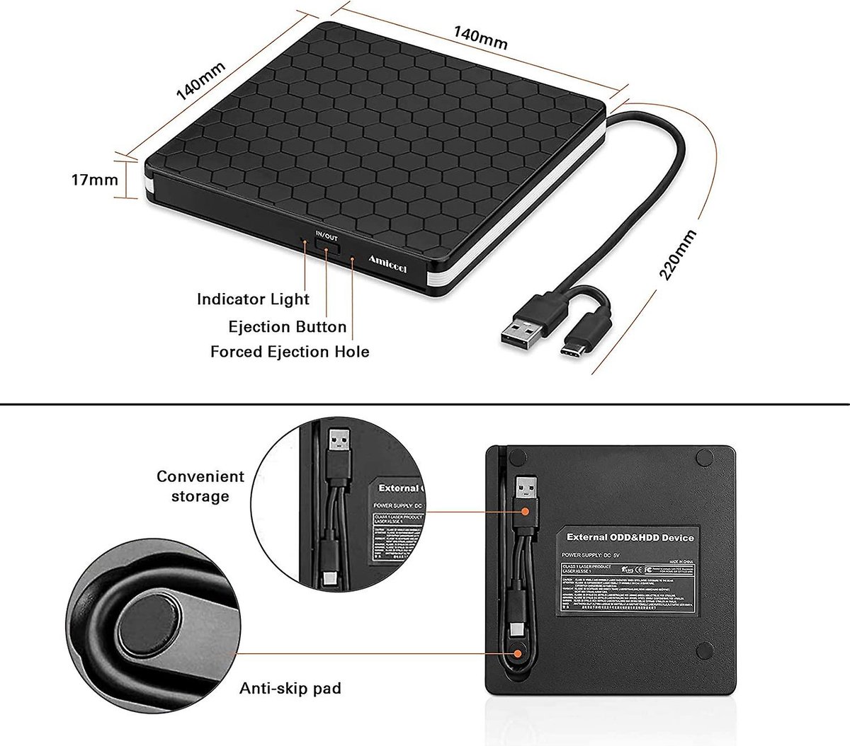 Externe DVD Speler & Brander - DVD/CD Drive voor Laptop & Macbook - Mac ...