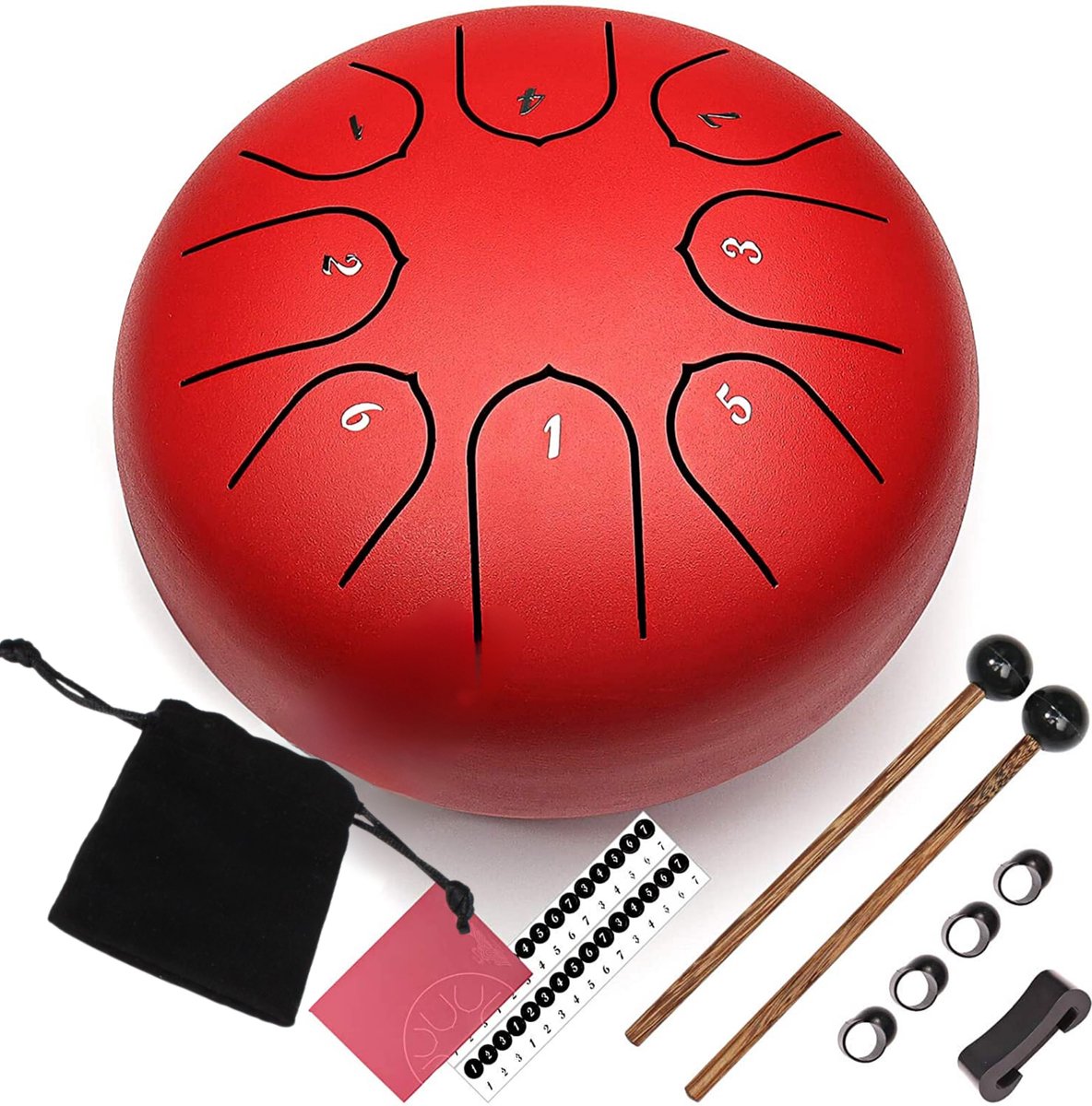 Steel Tongue Drum - Meditatie Instrument - Rood - Klein | bol