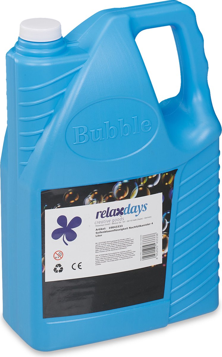 Relaxdays bellenblaas navulling - 4 liter - bellenblaas vloeistof voor bellenblaasmachine | bol.com