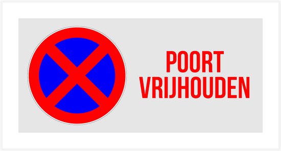 Pictogram/ bord alu di-bond | "Poort vrijhouden" | 30 x 15 cm | Dikte ...