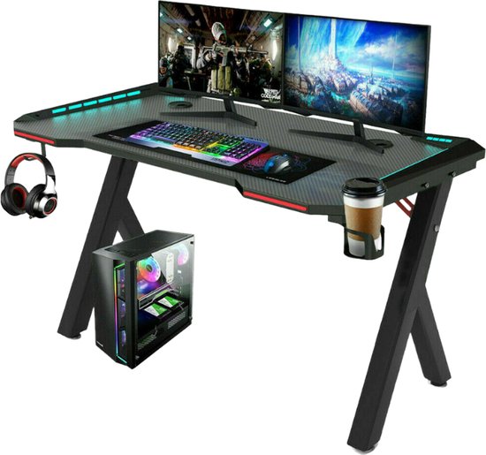 Game Bureau met Led - Gaming Bureau met Led Verlichting - Game Bureau ...