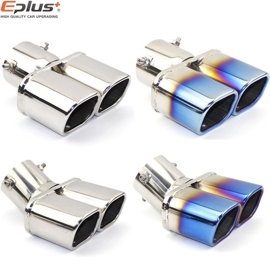 VCTparts Dubbele Uitlaat Chrome Aflopend 60mm Kopstuk / Eindstuk ...