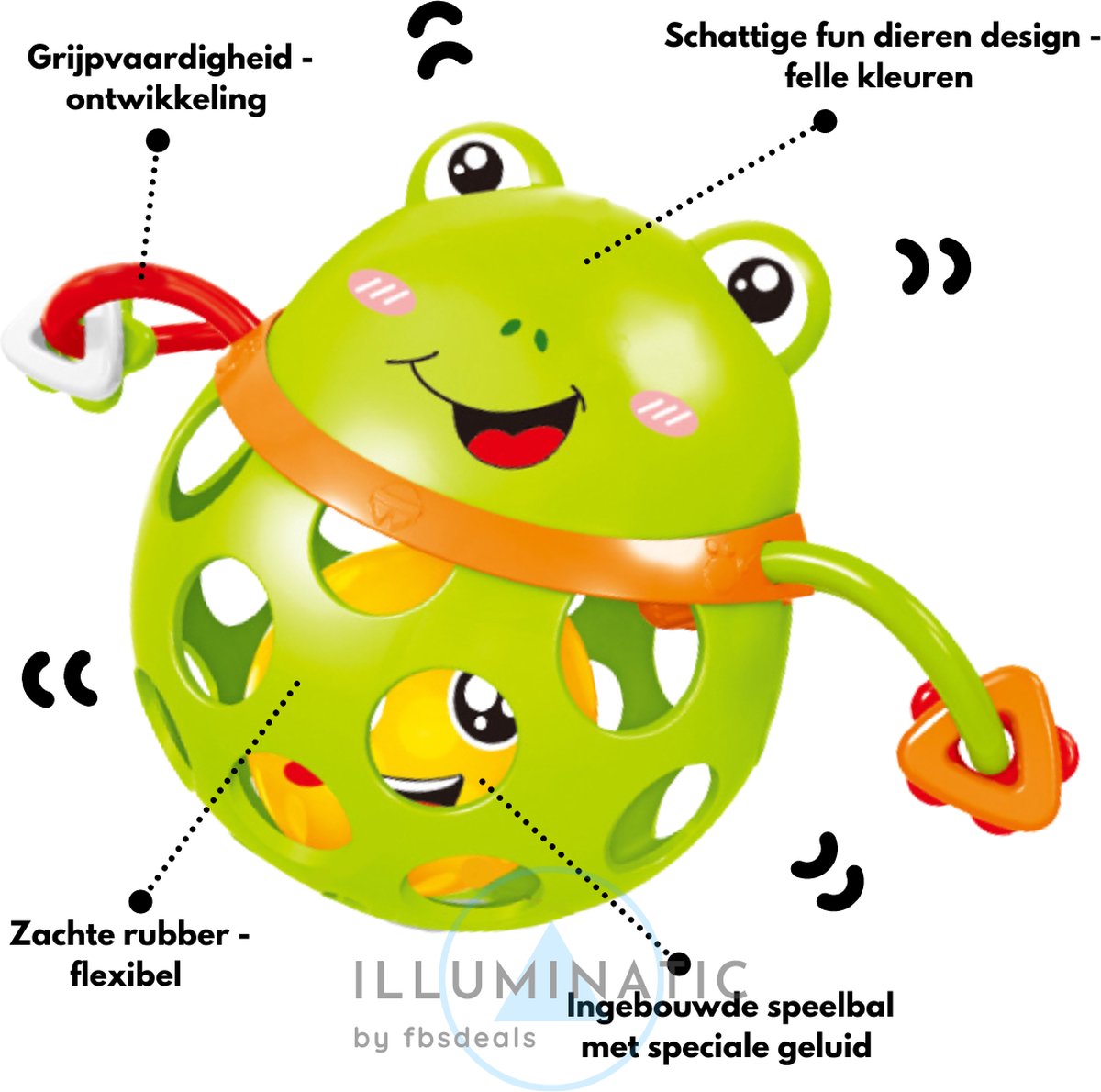 Baby Rammelaar - Oball - Baby Bal - Bal Rammelaar - Dieren Rammelaar ...