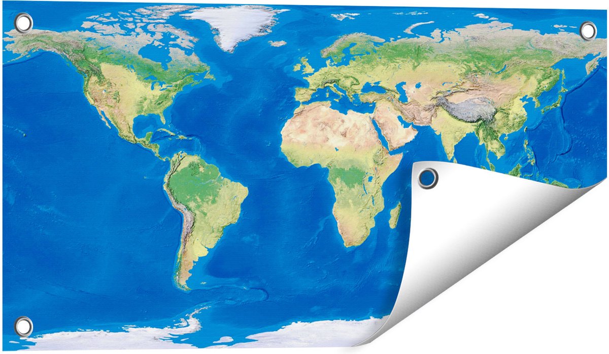 Gards Tuinposter Wereldkaart - 60x30 cm - Tuindoek - Tuindecoratie ...