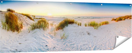 Gards Tuinposter Strand en Duinen tijdens Zonsondergang - 180x60 cm - Tuindoek -... | bol