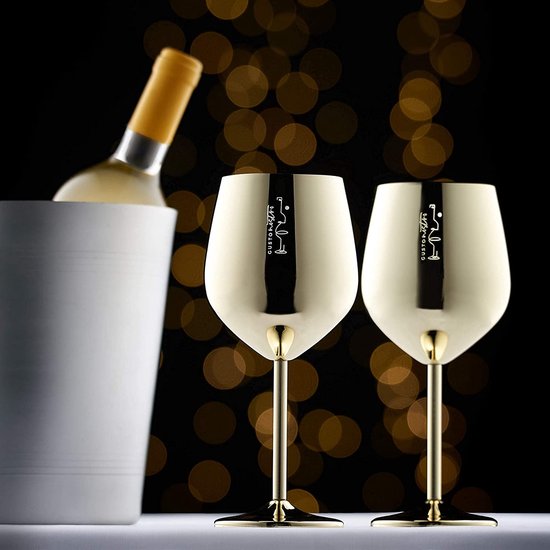 Verres à vin en acier inoxydable - Coupes à vin de style royal / Haute ...