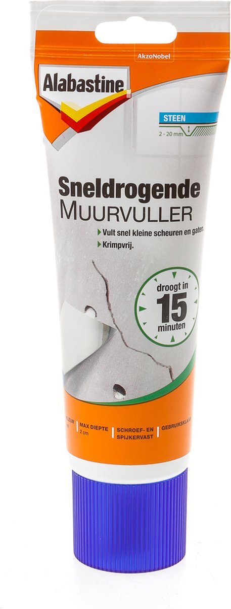 Alabastine Sneldrogende Muurvuller Tube - Wit - 330 gram | bol.com