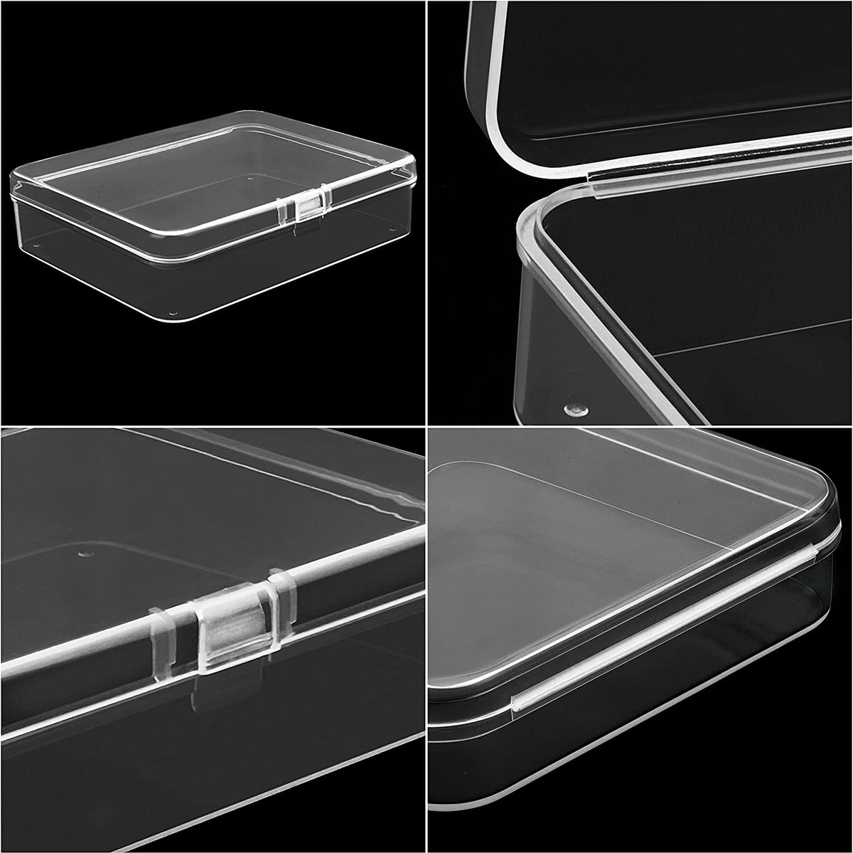 Klein Helder Plastic Opslag Dozen Containers met Scharnier Deksels (12 ...