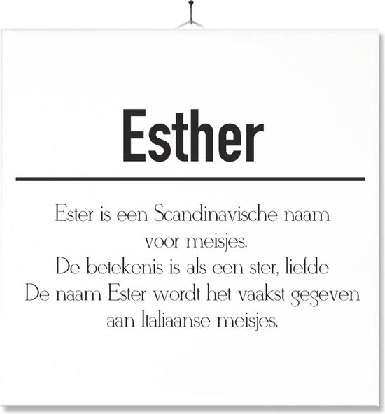 Tegel Met Opdruk | Betekenis | Kado | Cadeau | Met Naam - Esther | bol