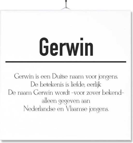 Tegel Met Opdruk | Betekenis | Kado | Cadeau | Met Naam - Gerwin | bol