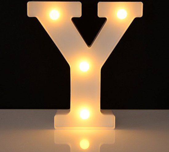 Lichtgevende Letter Y - 16 cm - Wit - LED | bol