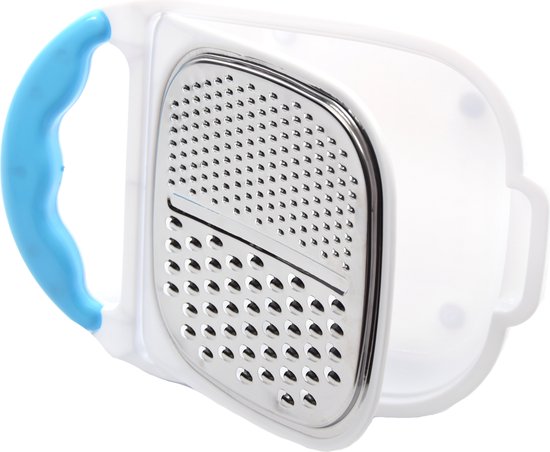 Keukenrasp Kunstof RVS| Rasp met Opbergbakje en deksel -26.5x18.5x7cm ...