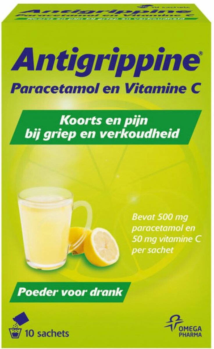 Antigrippine Paracetamol Vitamine C 500/50mg Poeder - 3 x 10 sachets | bol