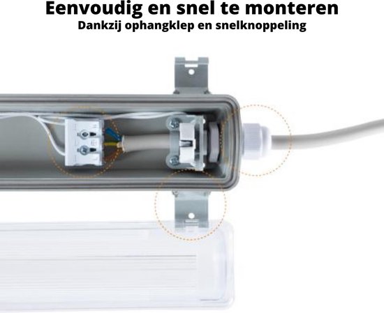 EasySave LED TL verlichting 60 cm - Compleet armatuur incl. LED TL buis ...