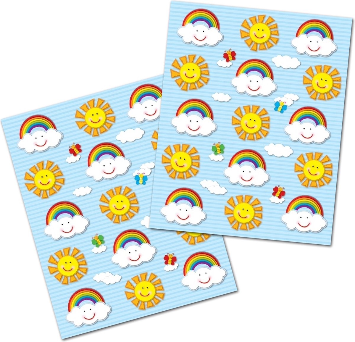 Stickervellen Wolken en Zonnetjes - Stickers Weer - Wolkjes en ...