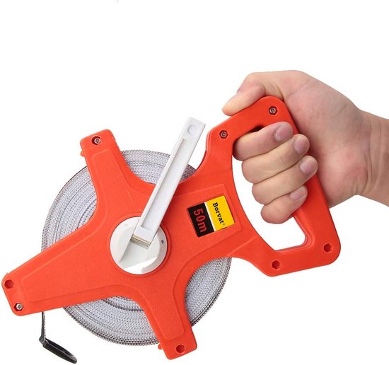 Borvat® | Rubans à mesurer 50m | Tape à mesurer | 50 m | Ruban à mesurer à bobine... | bol