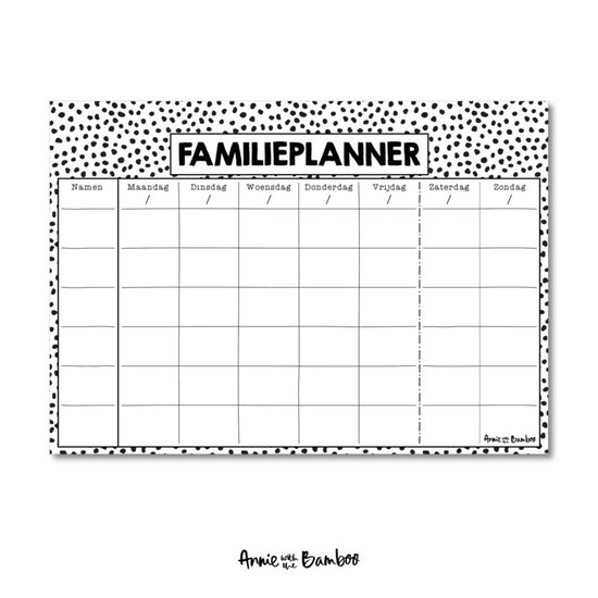 Familie Maand & Weekplanner - Familieplanner - Weekplanner ...
