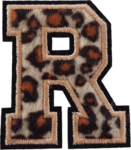 Strijk Embleem Alfabet Patch - Letter R - Panterprint - 6cm hoog ...