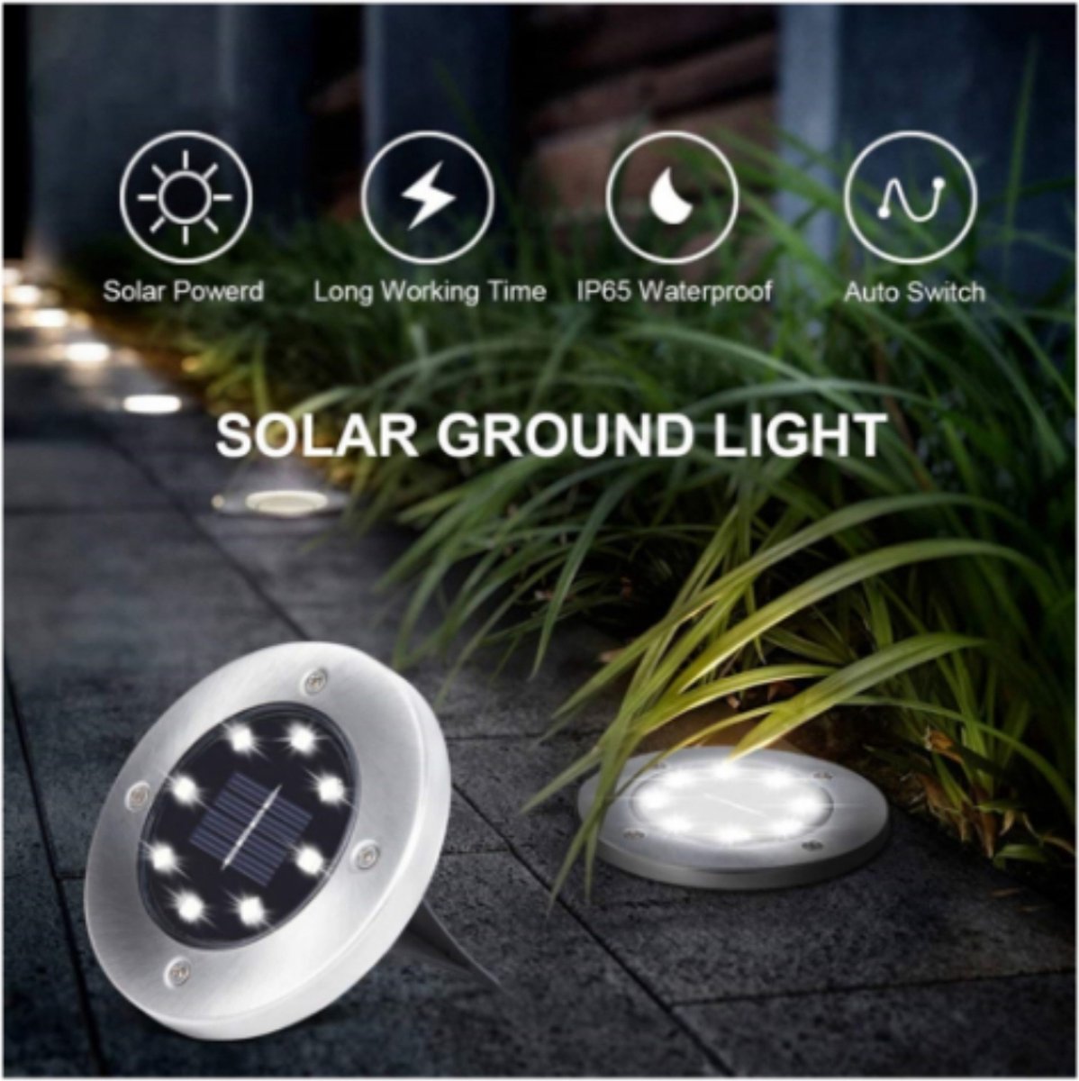 LED Solar Grondspot - Set van 4 stuks - Tuinverlichting op zonne ...