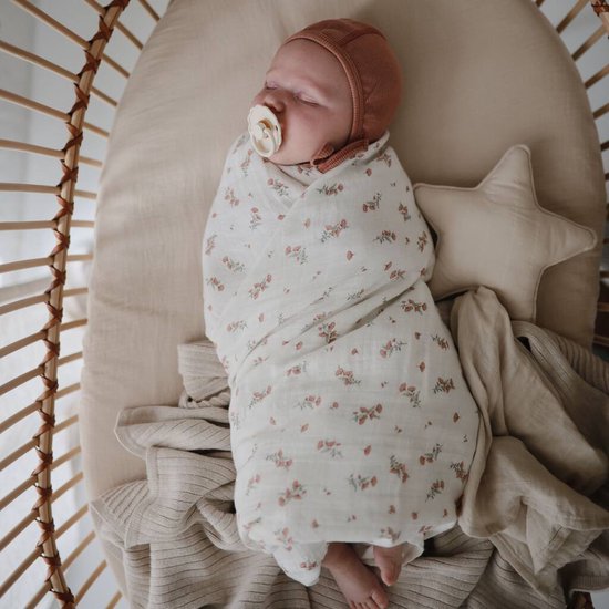 Mushie & Co hydrofiele doek XL - pink flowers bloemen | bol.com