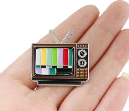 TV Toestel Testbeeld Vintage Emaille Pin 3 cm / 3 cm / Multicolor | bol