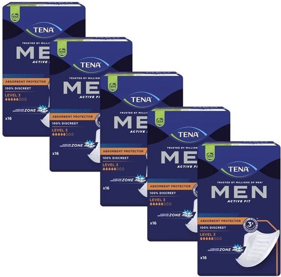 TENA Men (Active Fit) Protective Shield | 10 pakken van 14 stuks | bol
