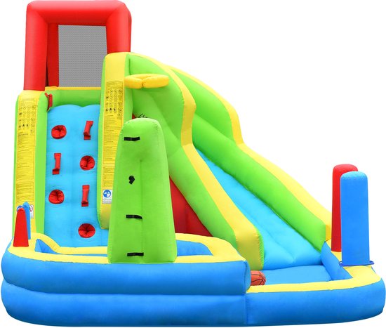 Merax Springkussen 350x251x213 cm - 6 in 1 Opblaasbaar Springkasteel ...