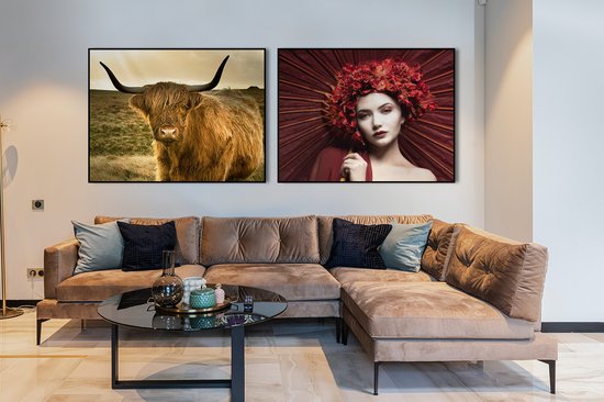 Vrouw - Rood - Portret - Paraplu | bol.com