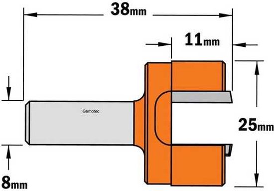 CMT - Sponning- en kantenfrees met schuine snijkoppen, HW - Frees ...