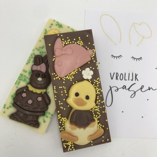 Cho-lala Pasen 2 vrolijke chocolade repen - chocolade cadeau - samen ...