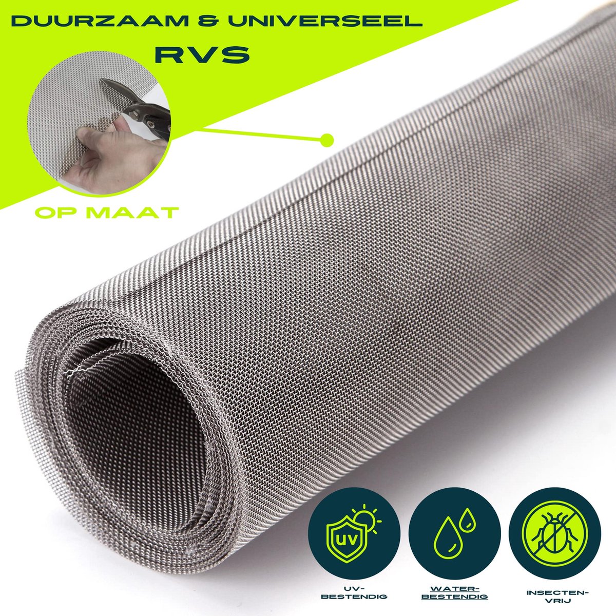 Stevig gaas - horgaas - RVS - anti insect - hor - op maat - inkortbaar ...