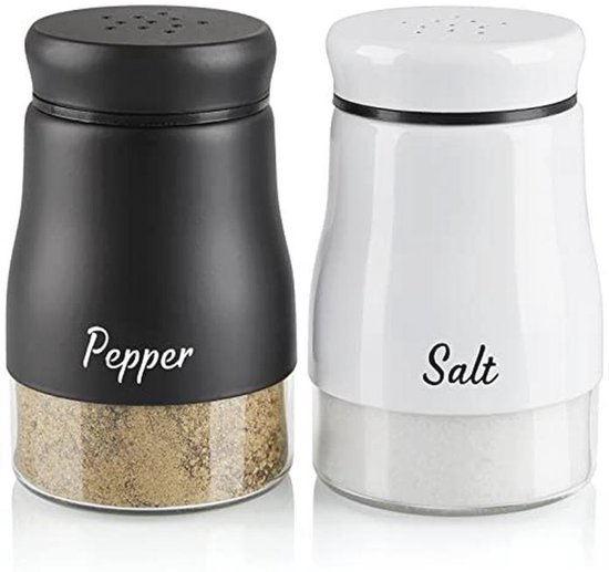 Zout en Peper Shakers Set voor Boerderij Keuken Decor, RVS Dispenser ...