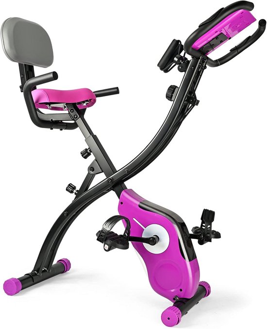 Opvouwbare Hometrainer met Rugleuning en Display - Cardio Fitness Fiets ...