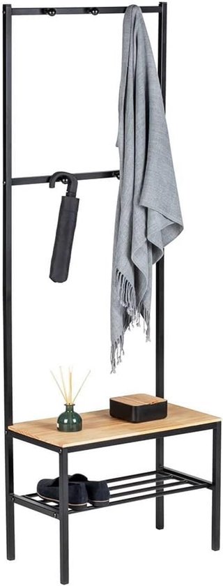 Kapstok met Bankje en Schoenrek - Industrieel Design - Pine Hout ...