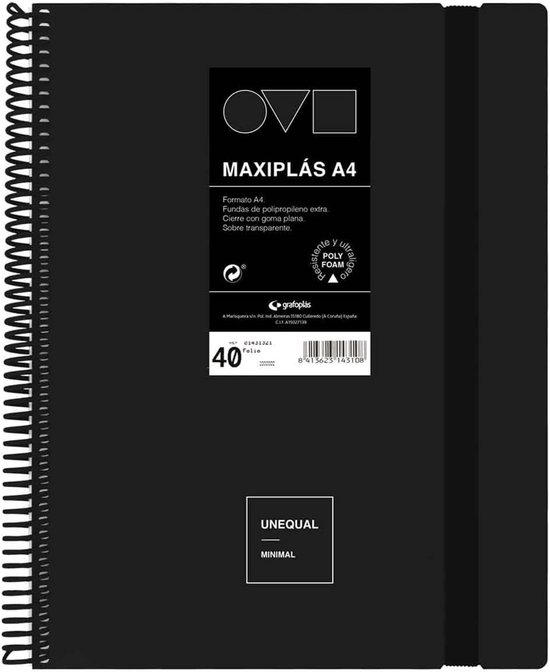 A4 Kunststof Map 40 Transparante Hoezen Polyfoam Omslag PVC-Spiraal ...