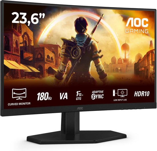 24 Inch Full HD Gebogen Gaming Monitor 180 Hz 0.5 ms FreeSync Premium | bol